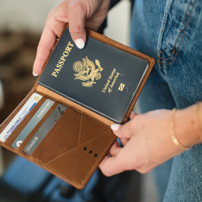 Stylish Leather Passport Wallet